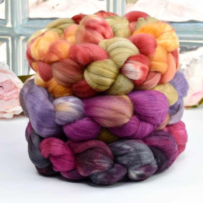 Hand Dyed Australian Merino Wool Tops For Hand Spinning | Sally Ridgway ...