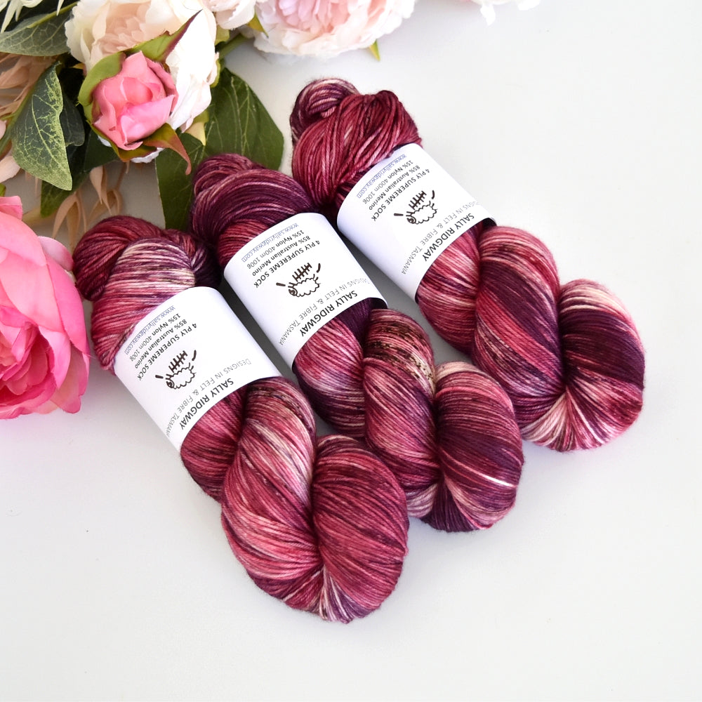 Ruby Red Hand Dyed 4 ply Sock Yarn | Buy Knitting and Crochet Yarn ...