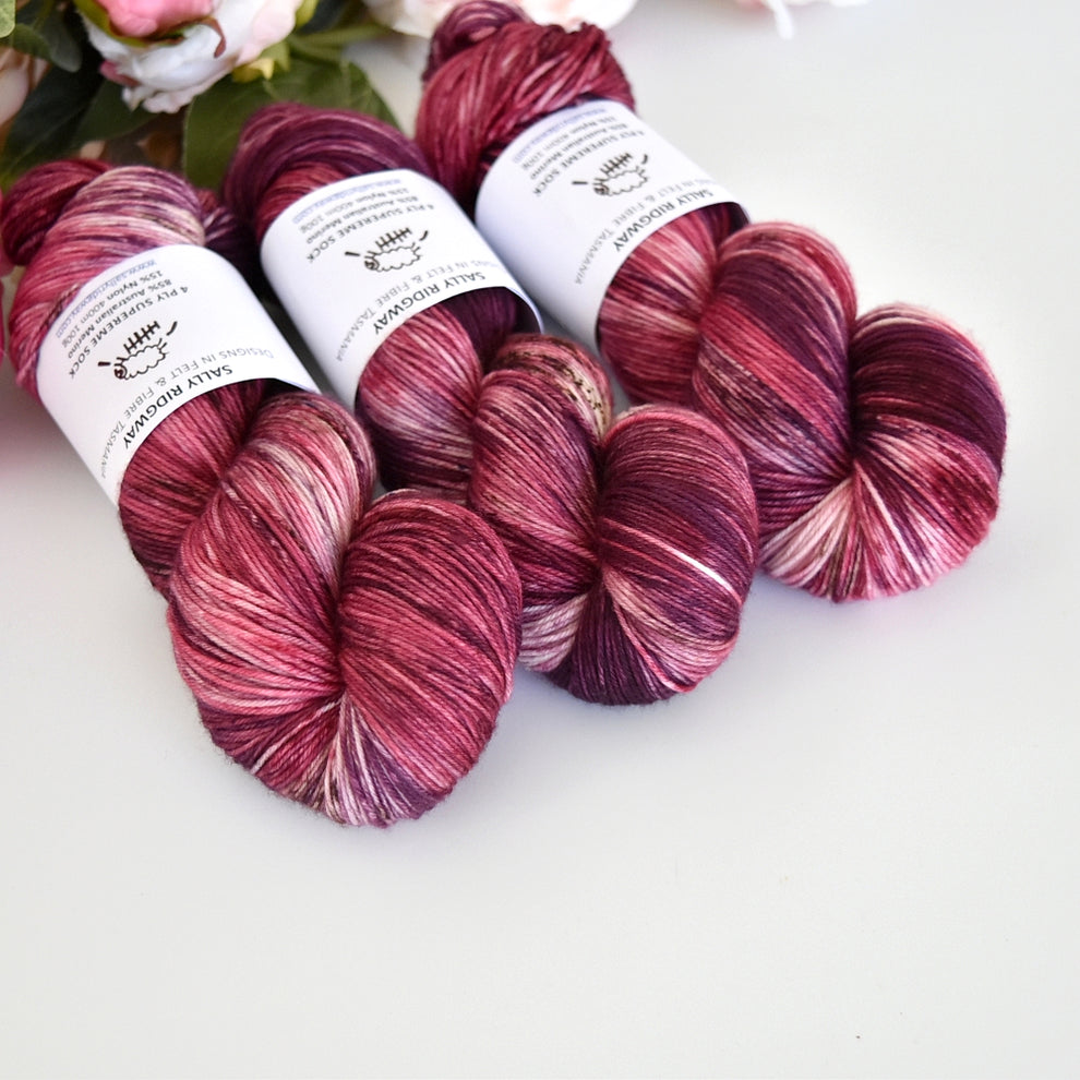 Ruby Red Hand Dyed 4 ply Sock Yarn | Buy Knitting and Crochet Yarn ...