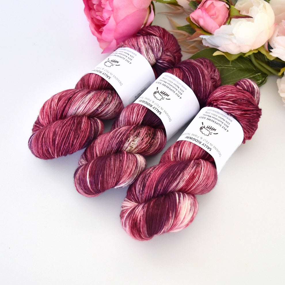 Ruby Red Hand Dyed 4 ply Sock Yarn | Buy Knitting and Crochet Yarn ...