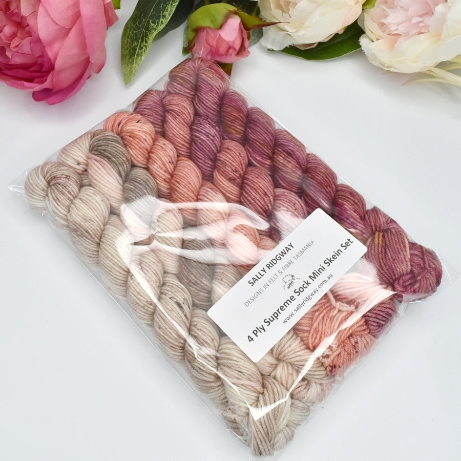 Mini Skein Sets 4 Ply Supreme Sock Yarn | Sally Ridgway Designs – Sally Ridgway Designs in Felt ...