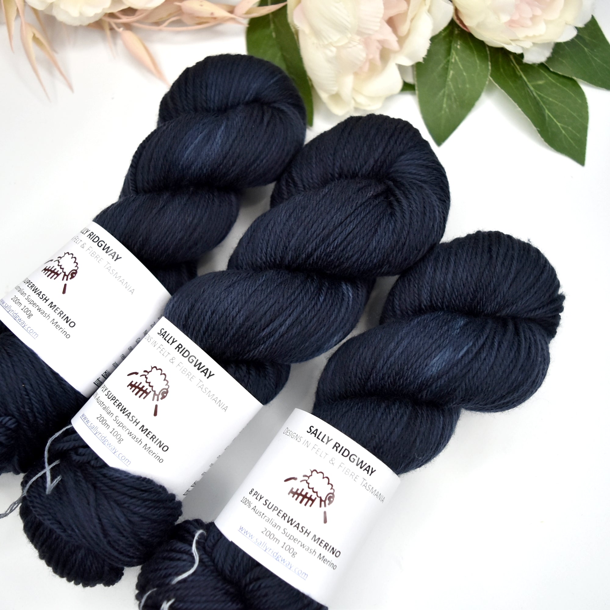 Dark Navy 8 Ply DK 100% Merino Wool Knitting Yarn | Hand Dyed | Sally ...