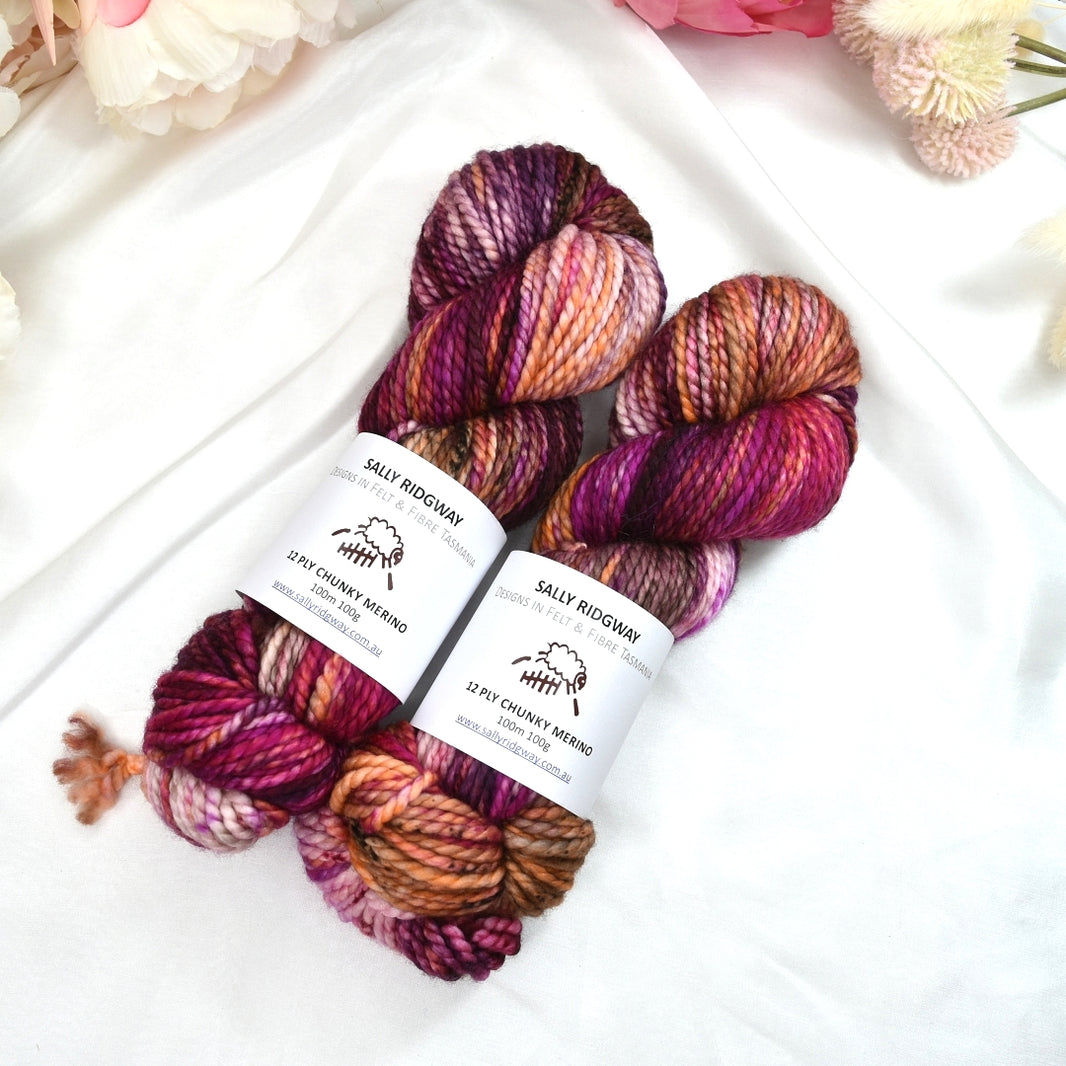 Chunky Merino 12 ply Hand Dyed Yarn | Sally Ridgway Designs – Sally ...