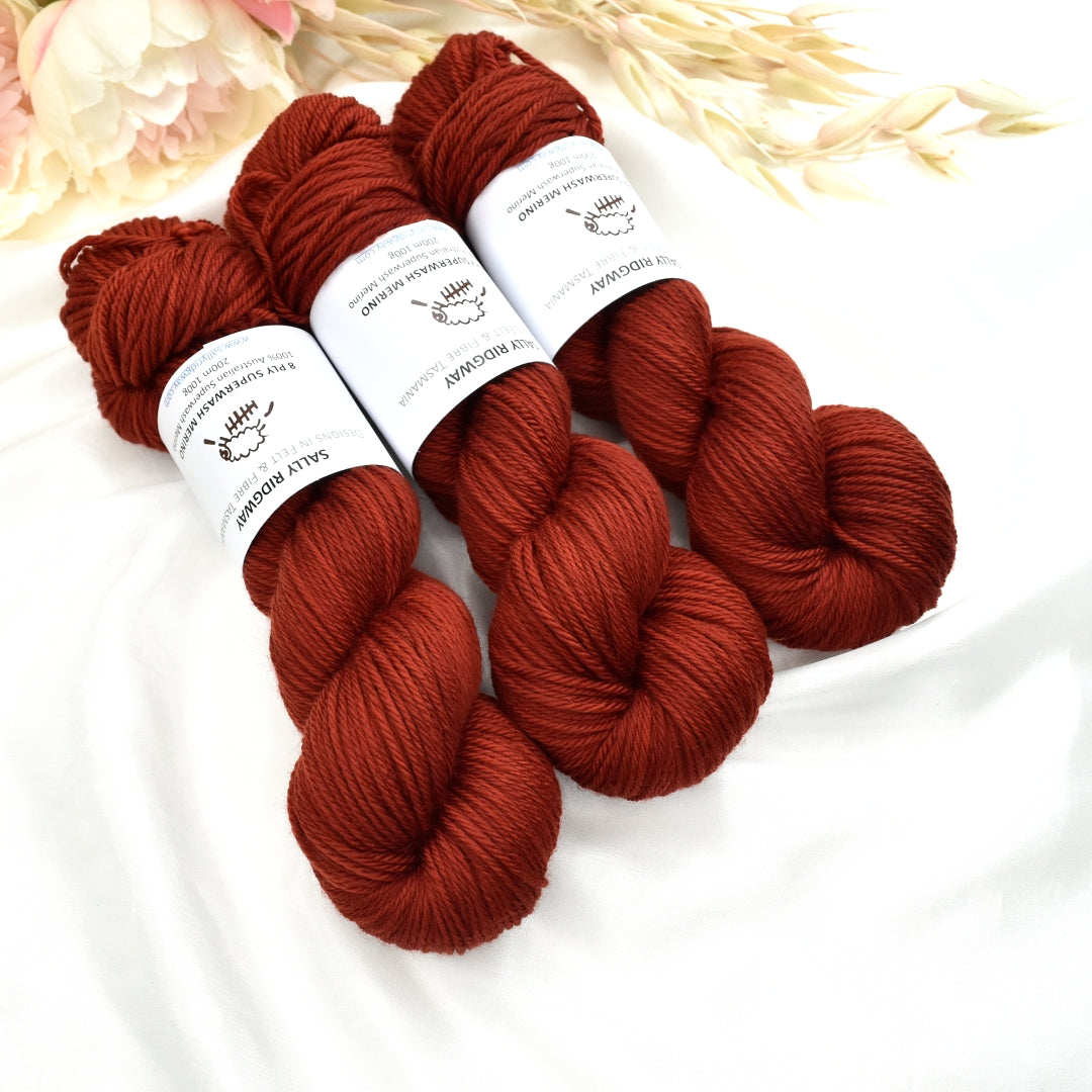 Red Rock Hand Dyed 8 Ply DK Knitting Yarn | Sally Ridgway Designs ...