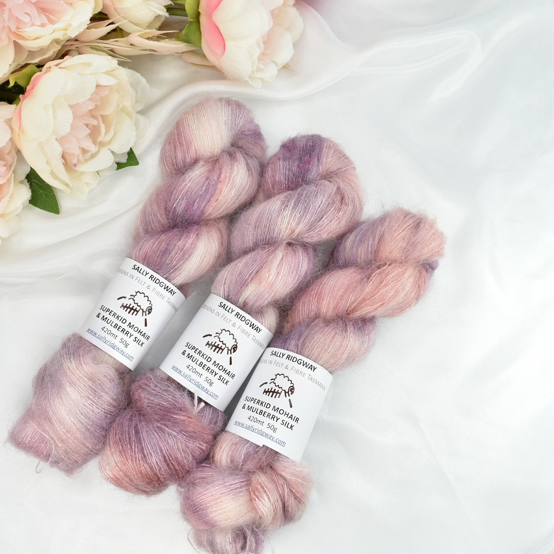 Hand Dyed Superkid Mohair Silk Lace Knitting Yarn | Sally Ridgway ...
