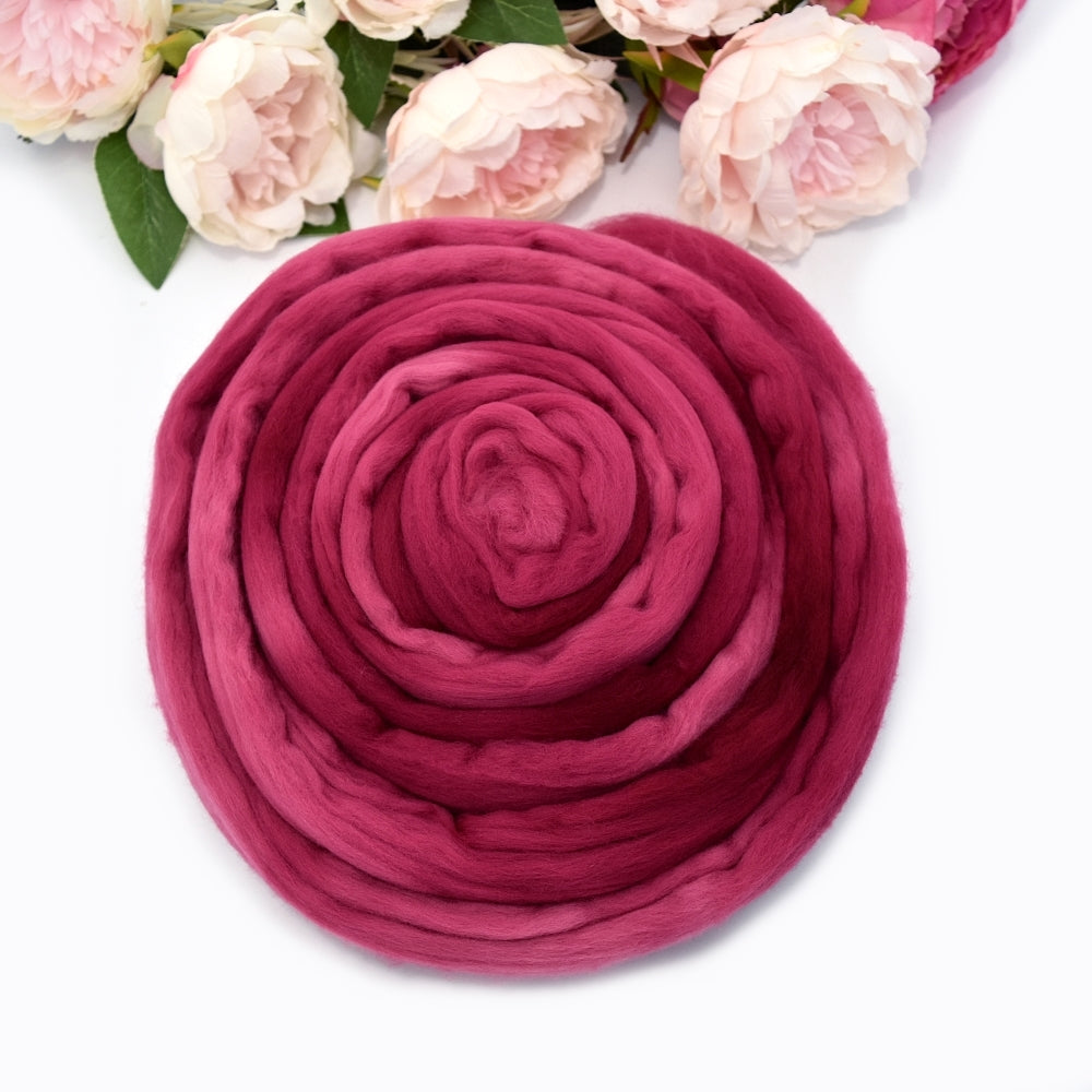 Wood Rose Hand Dyed Tasmanian Merino Wool Combed Top | Shop Merino Wool ...