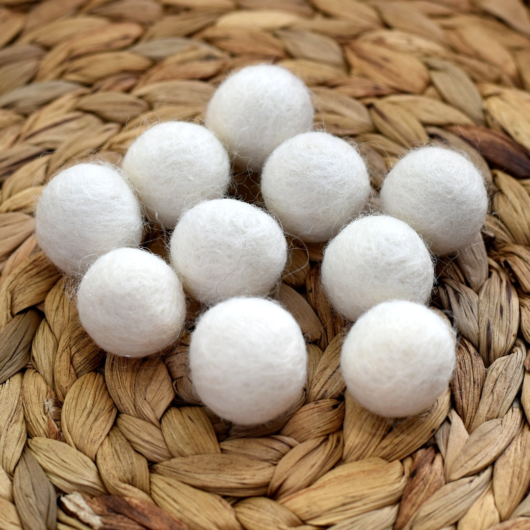 Undyed 2 cm Wool Felt Balls | Shop Wool Felting Tools Online – Sally ...