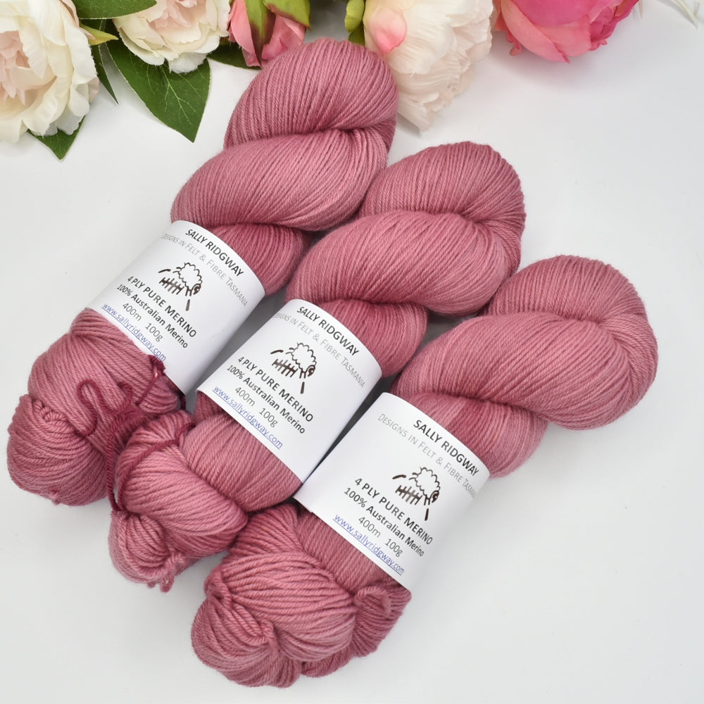 Pink Hand Dyed 4 Ply Pure Merino Wool Knitting Yarn | Shop Knitting ...