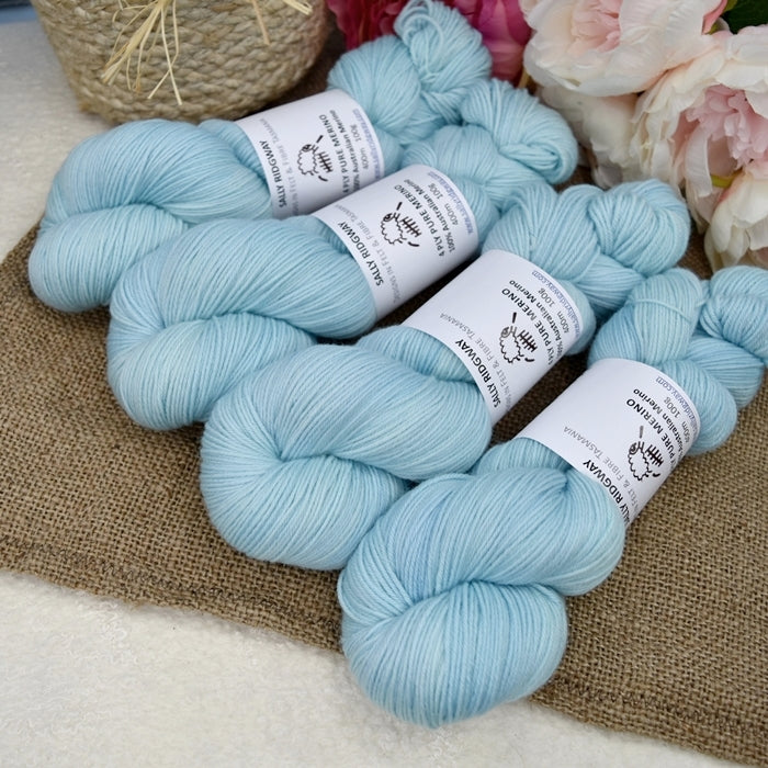 Hand Dyed 4 ply Pure Merino Wool Yarn Baby Blue | Shop Pure Wool Online ...