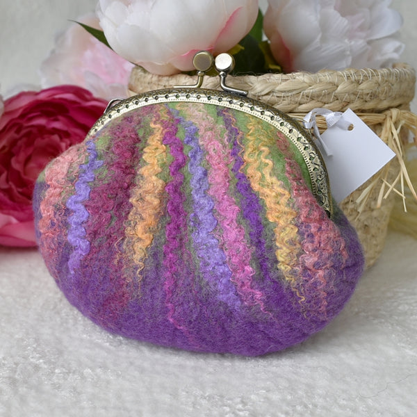Hand Made Wool Felt Kiss Lock Coin Purse | Sally Ridgway Designs in ...